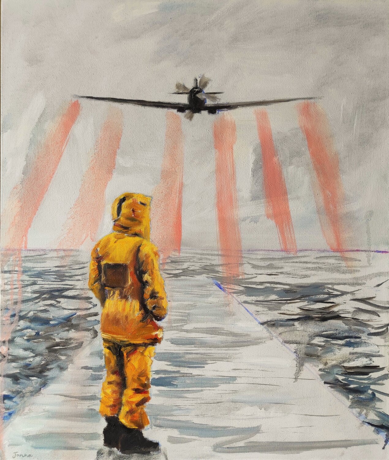 Landing In The Grey Realm by Janna Prinsloo (2023) : Painting Acrylic ...