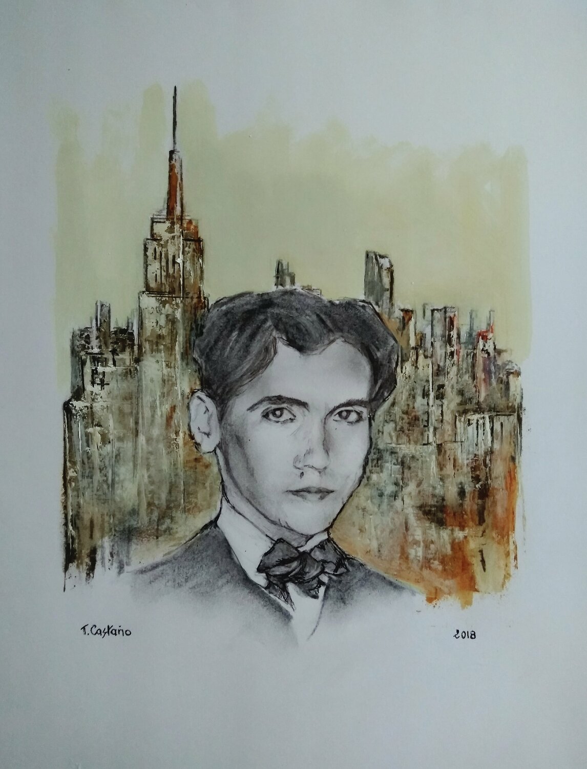 Federico García Lorca by Tomás Castaño (2018) : Work on Paper Oil ...