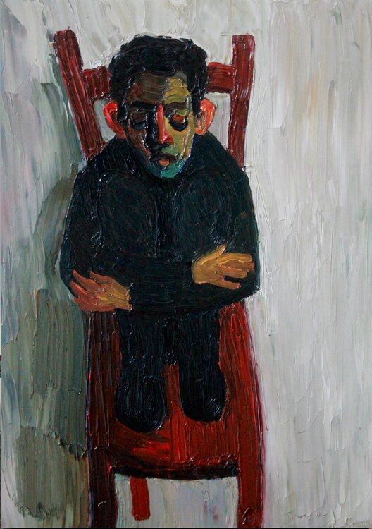 Depressed Man Painting