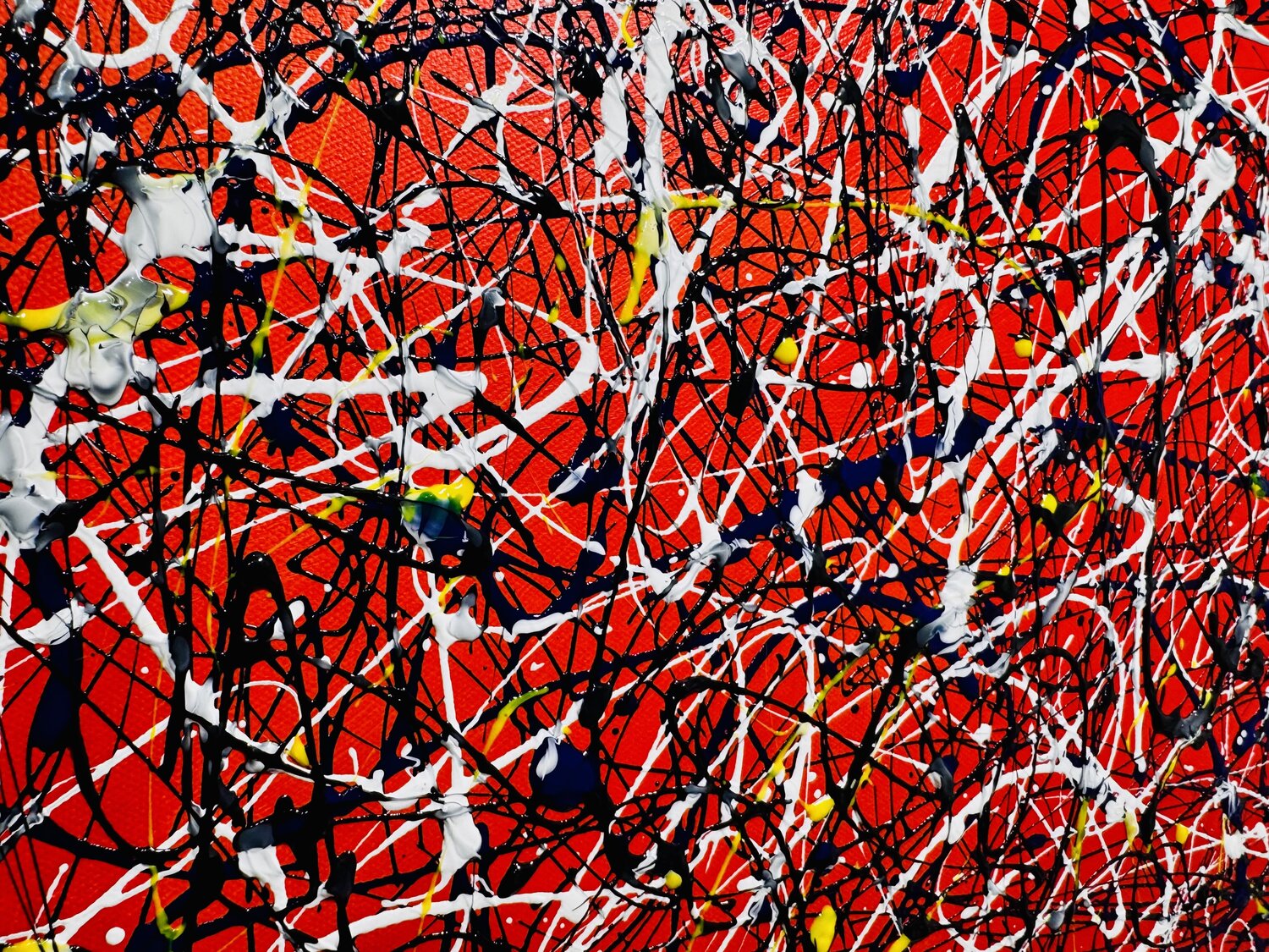 Explosion Rouge - Hommage à Jackson Pollock | Peinture Abstraite ...