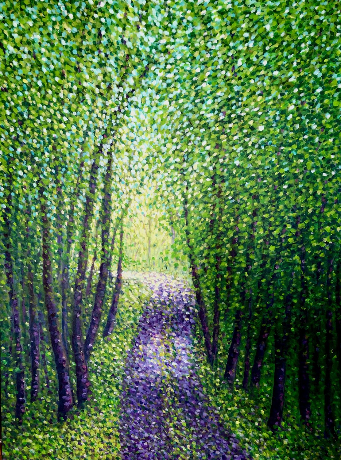 Le chemin de la forêt verte de Cristina Stefan (2022) : Peinture Acrylique sur Toile - Singulart