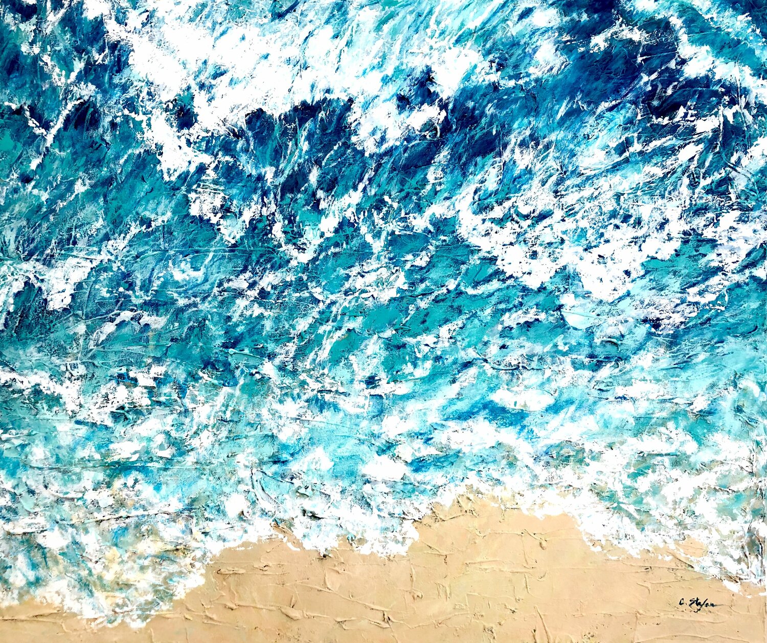L'océan en mouvement - Art Abstrait | Peinture de Paysage Marine by ...