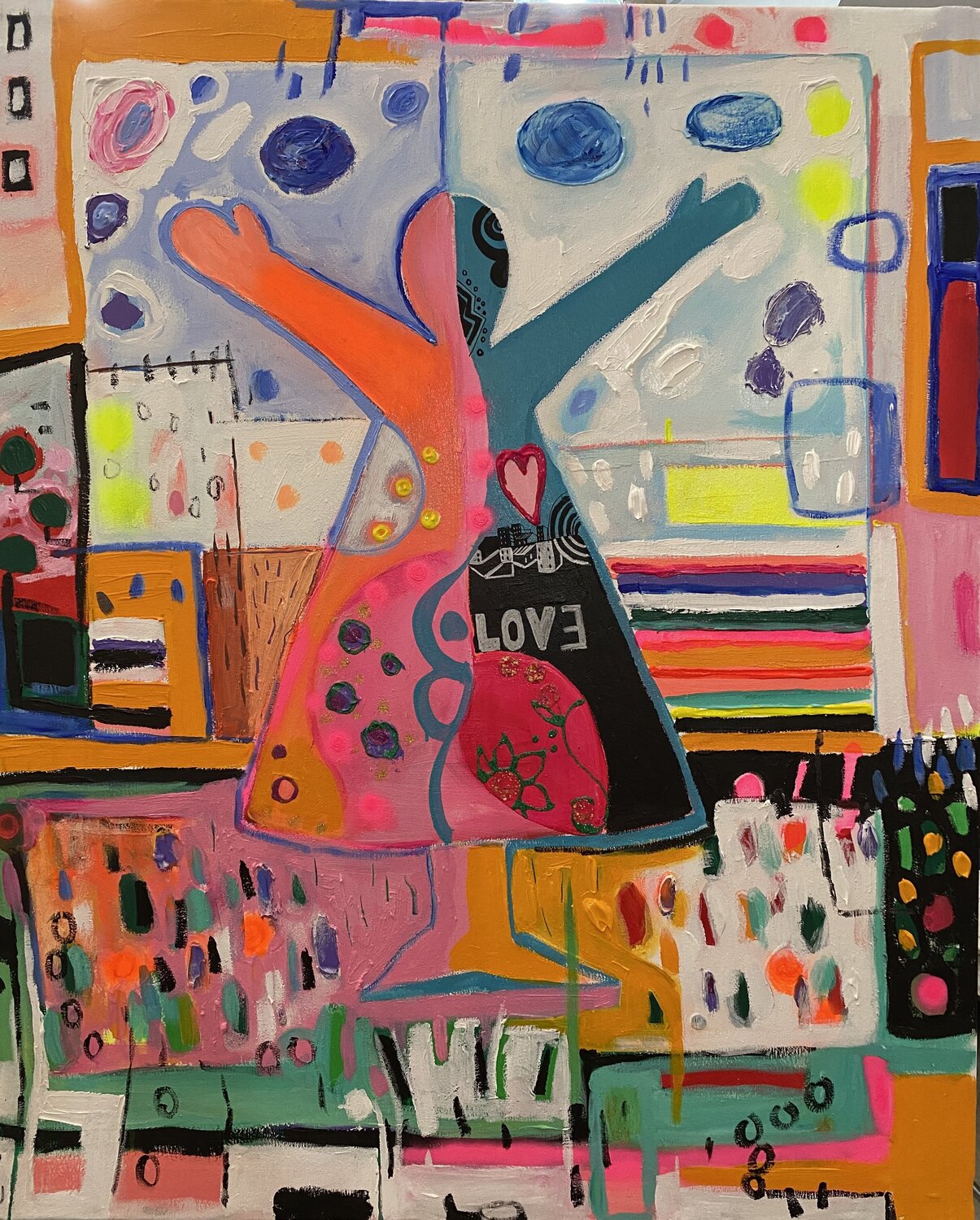 Niña en la ciudad by Xavier García (2021) : Painting Acrylic, Pencil on ...