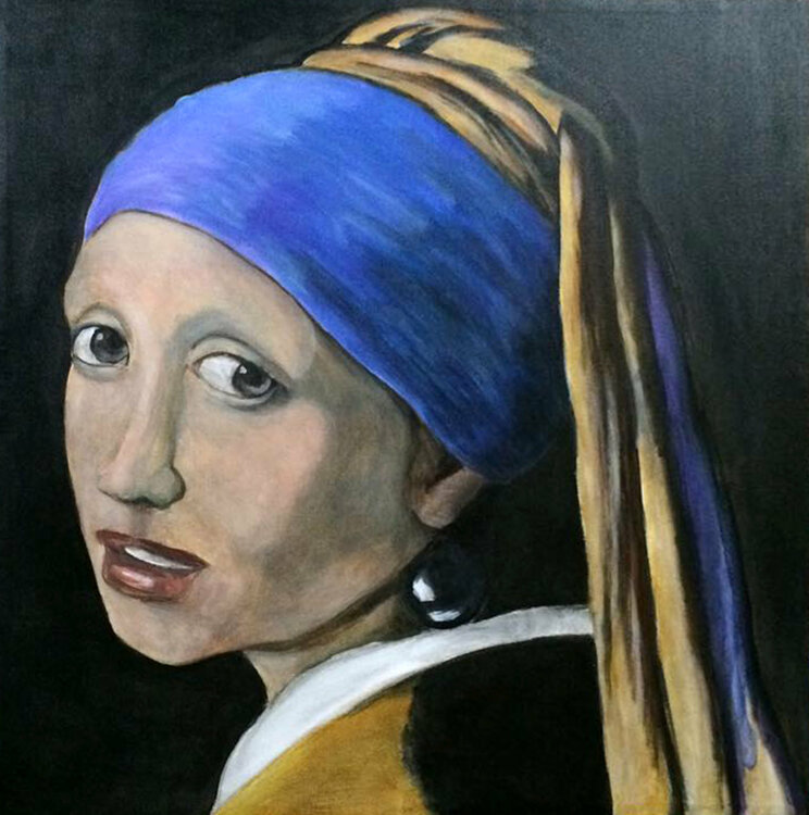Johannes Vermeer Girl With A Pearl Earring Parody