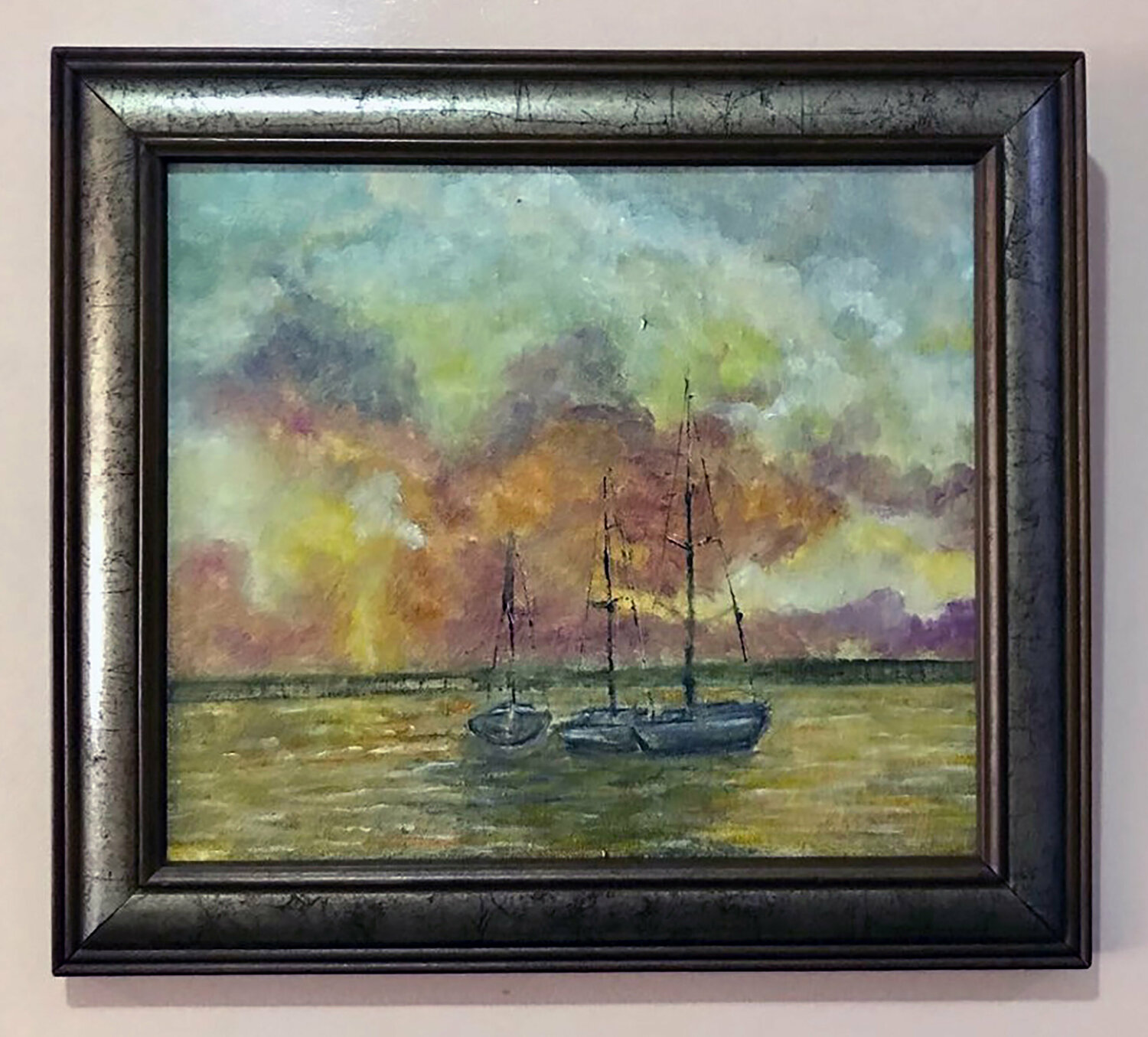 Manila Bay Sunset Philippines by Bernardo Lira (2019) : Painting Oil on ...