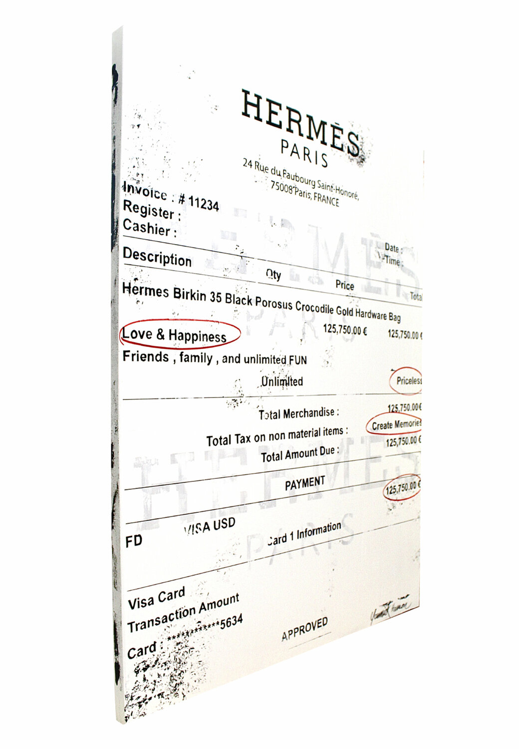 Hermes Imperfect Receipt de Yannick Hamon (2019) : Peinture Acrylique ...