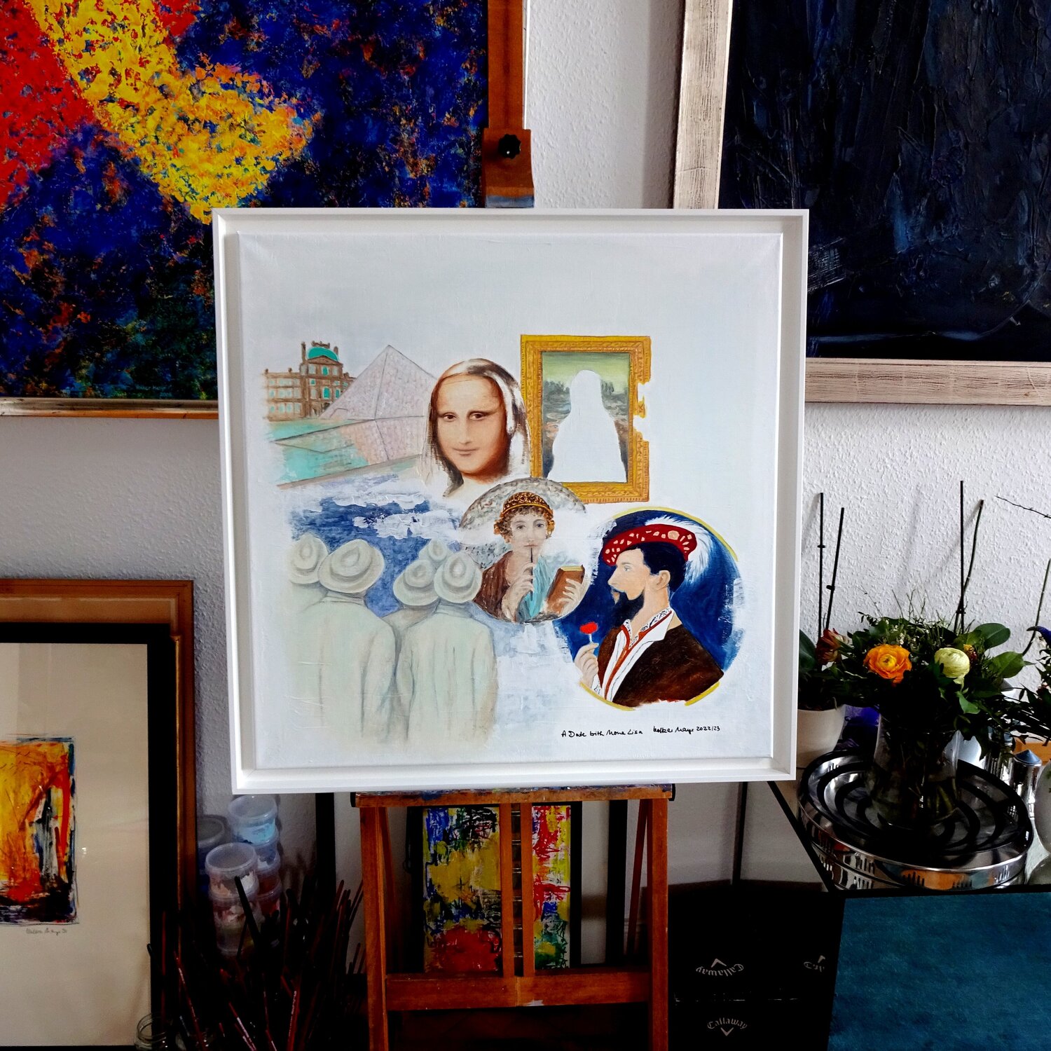 A Date With Mona Lisa von Volker Mayr (2023): Malerei Öl auf Leinwand ...