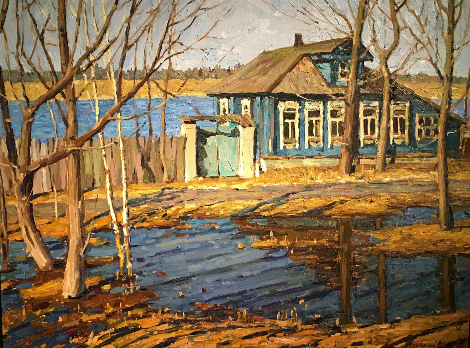 The Blue House. Flood. by Vasiliy Kuraksa (2019) : Painting Oil on ...