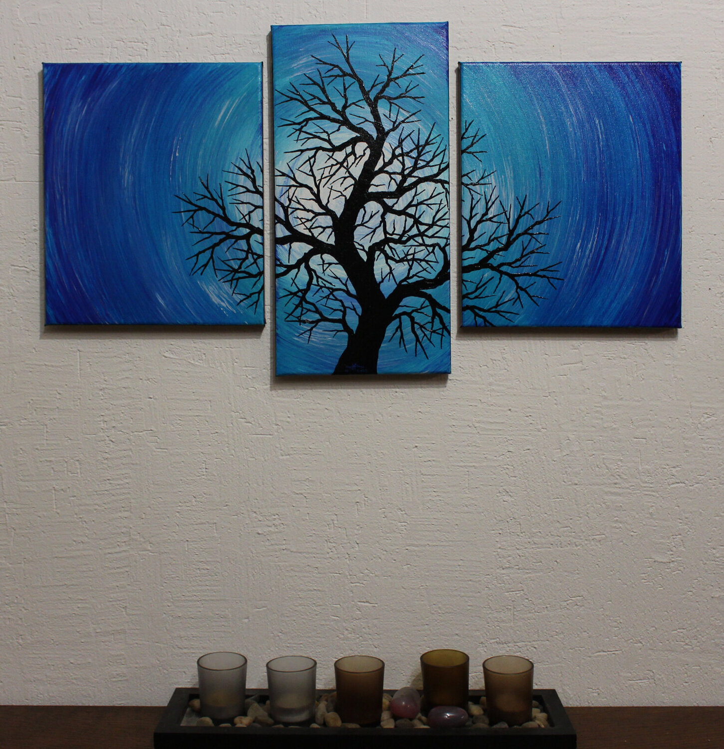 Triptyque silhouette d’arbre de nuit by Jonathan Pradillon (2022 ...