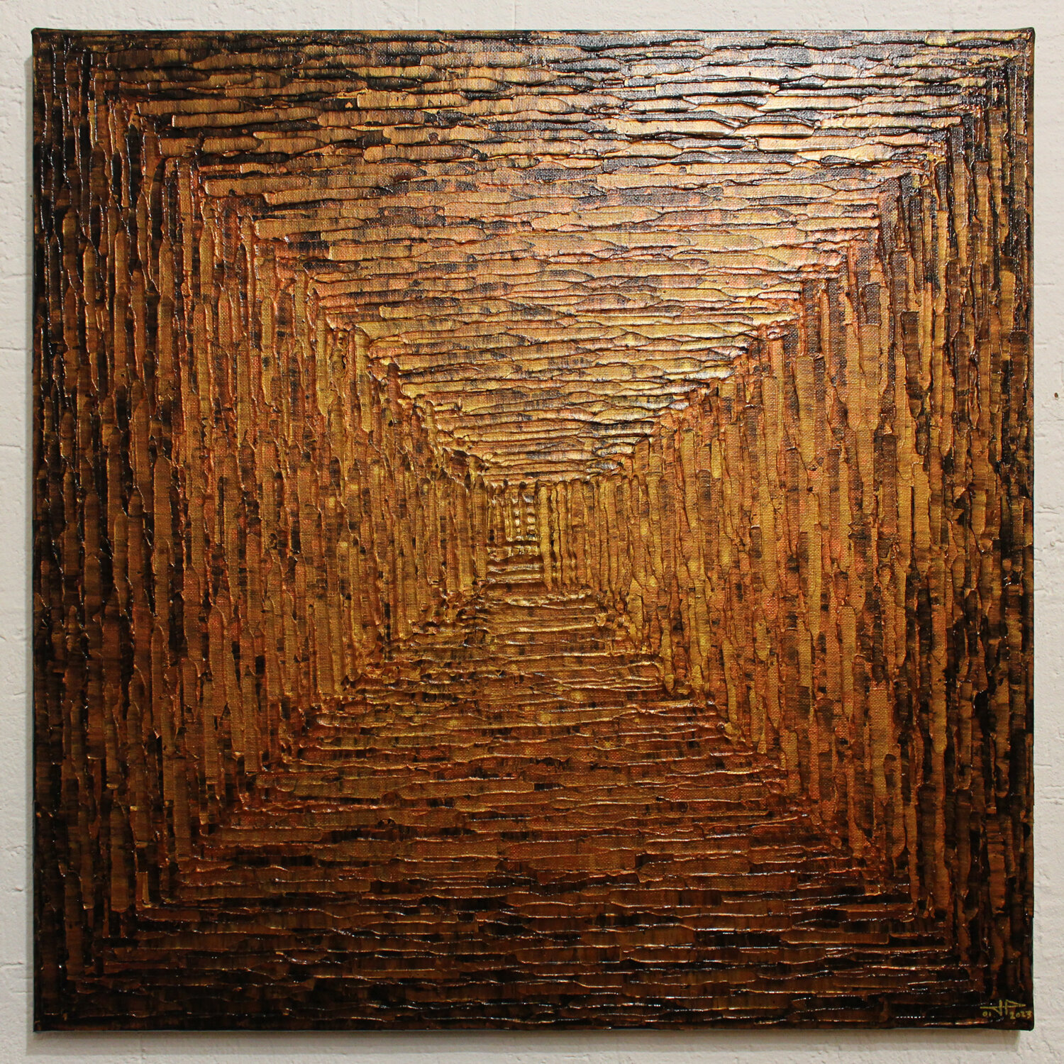 Dégradé carré or marron de Jonathan Pradillon (2023) : Peinture ...