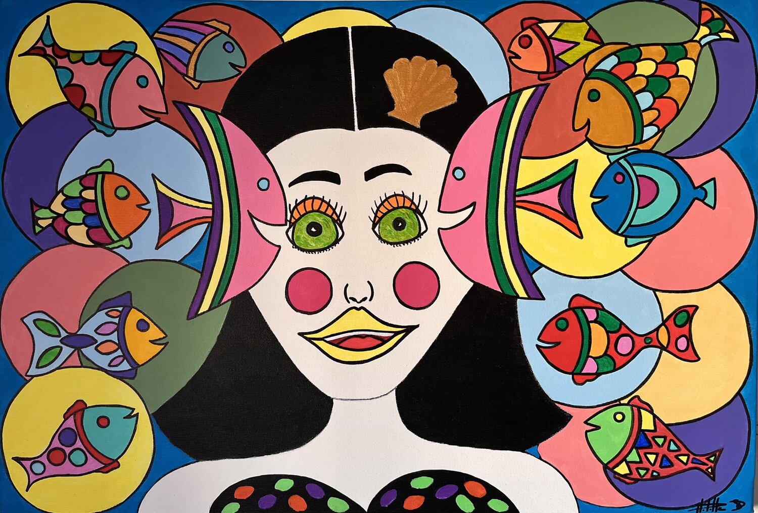 Les poissons d’océane by Philippe Seigle (2023) : Painting Acrylic on Canvas - Singulart
