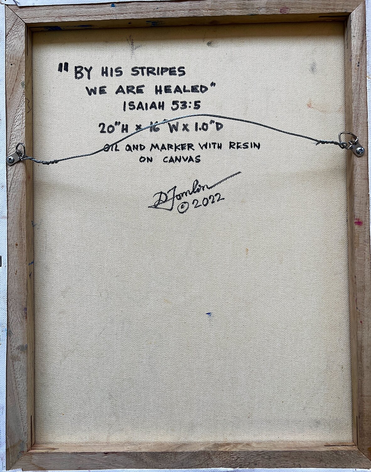 By His Stripes We Are Healed by David Tomlin (2022) : Painting Oil, Resin on Canvas - SINGULART