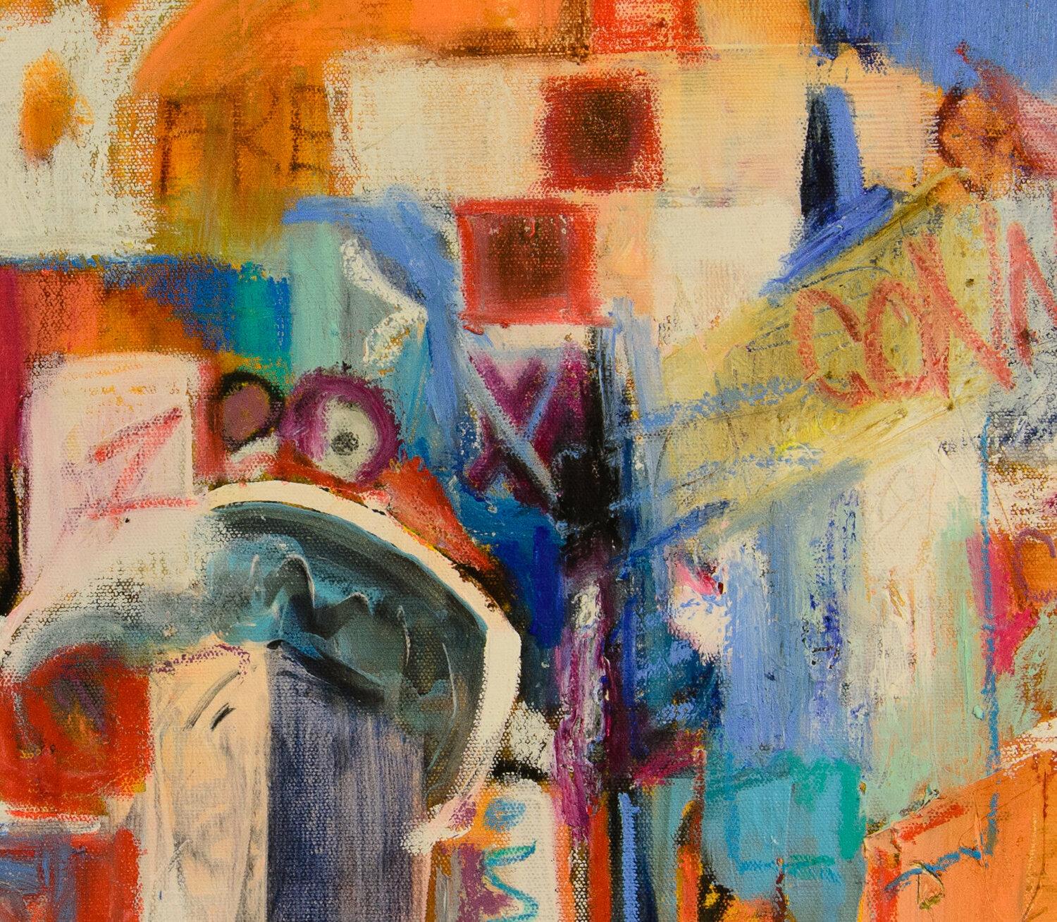 FREQUENCY Abstract expressionist painting with marks by Deb Breton ...