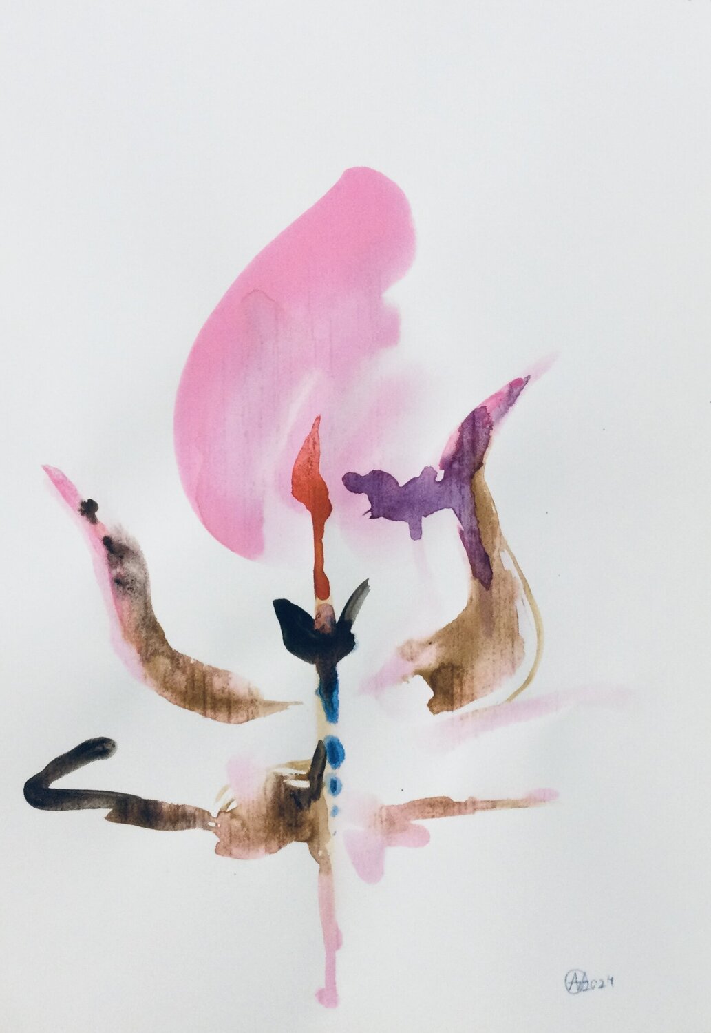 Pink flower of water. de Ana Asavei Pietraru (2024) : Œuvre sur papier ...