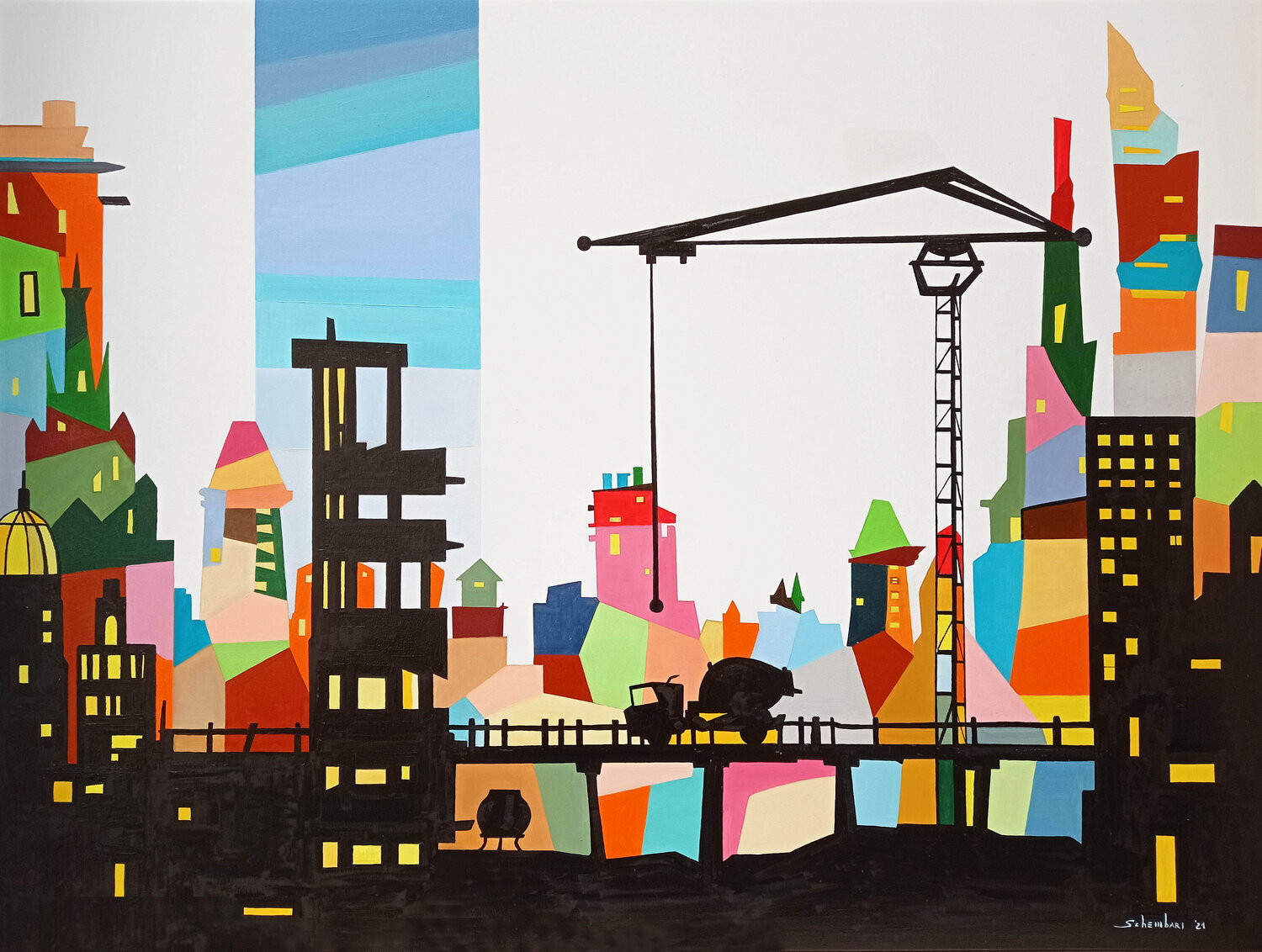 La Costruzione by Giovanni Schembari (2021) : Painting Oil on Canvas ...