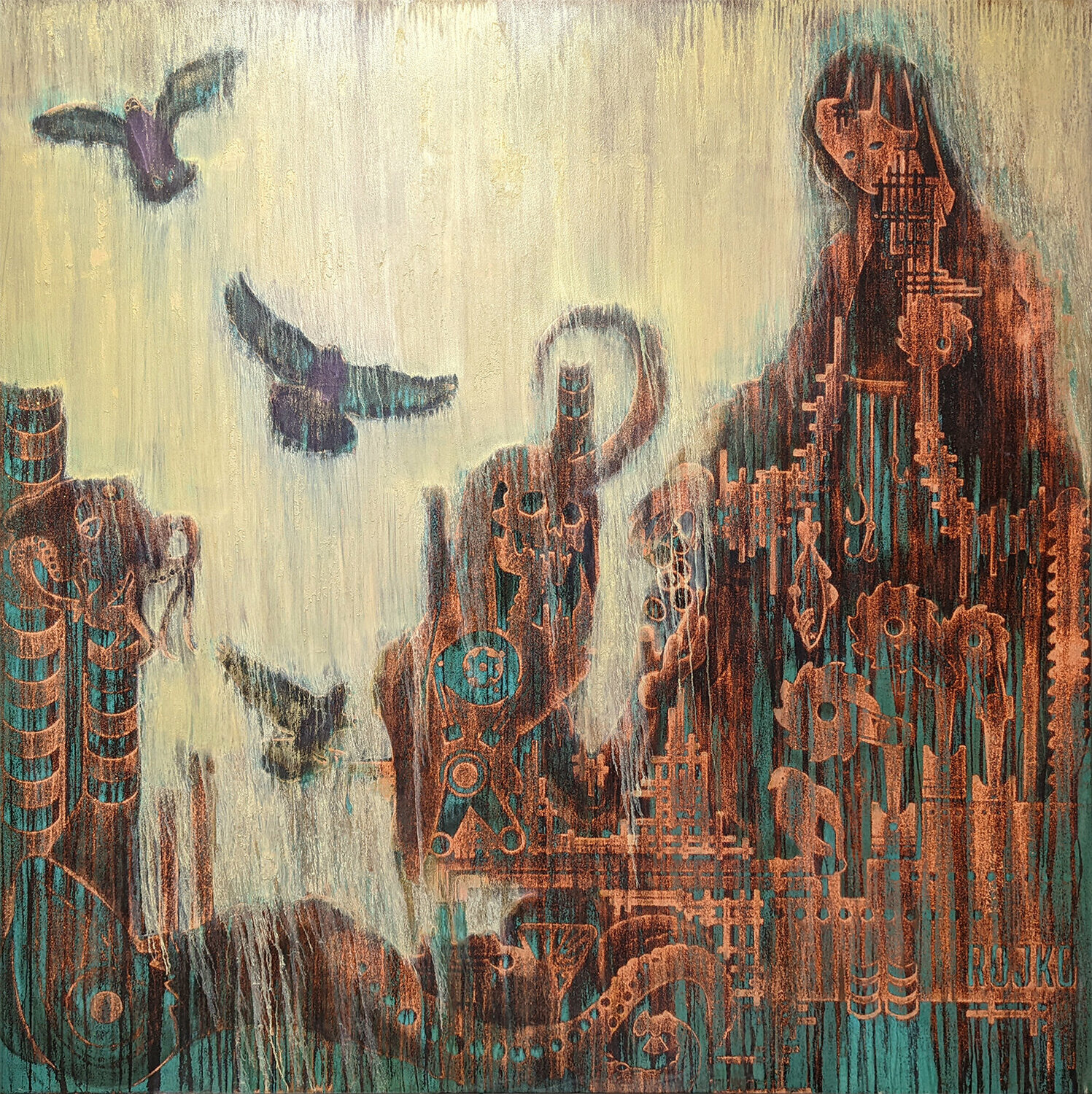 bargain of a virgin by Andreas Rojko (2016) : Painting Acrylic, Oil on ...