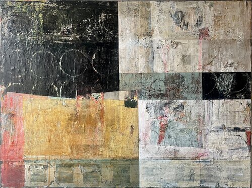 Outside In by Audry Kalman (2023) : Painting Acrylic, Collage on Canvas ...