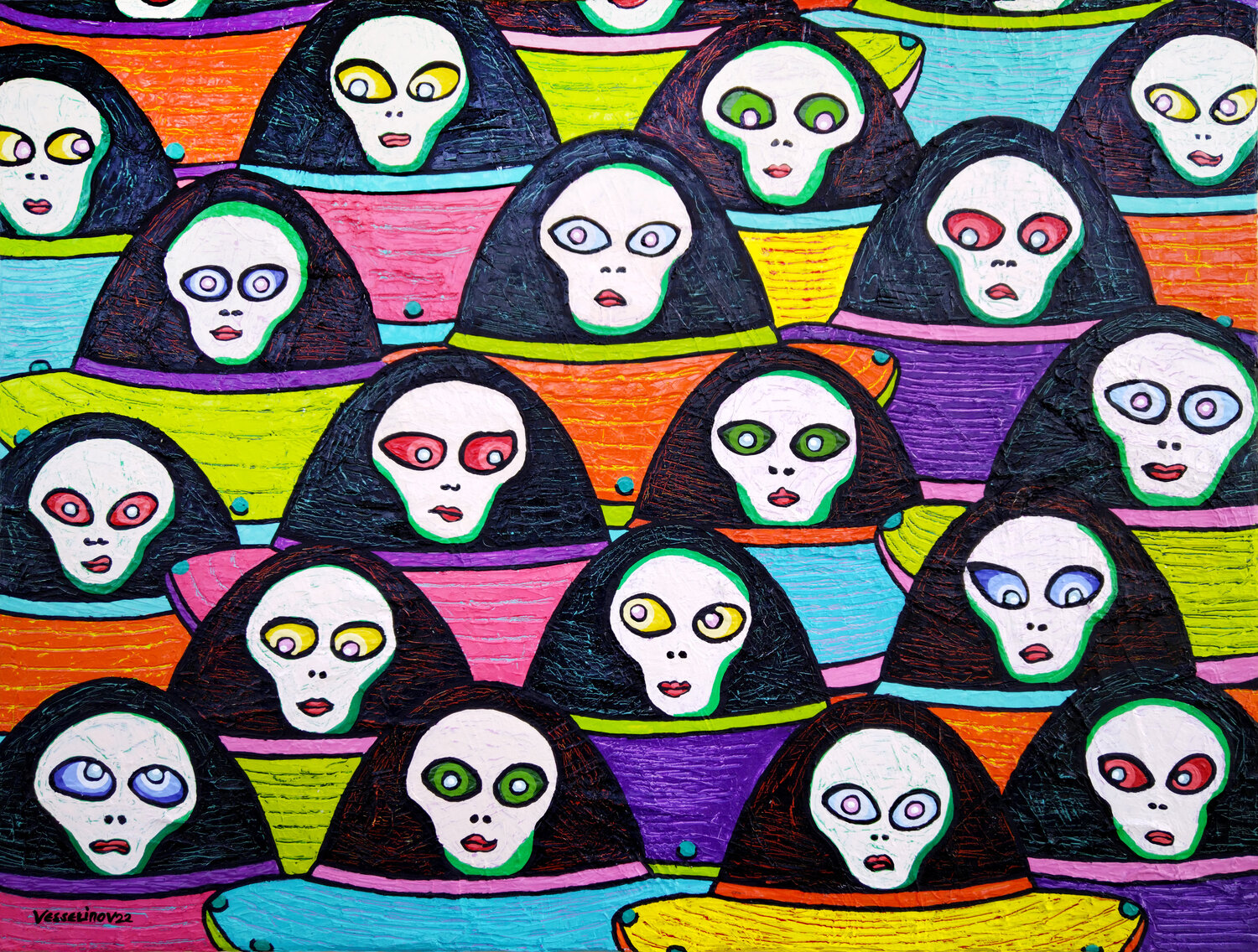 Alien Mayhem by Vlado Vesselinov (2022) : Painting Oil on Canvas ...