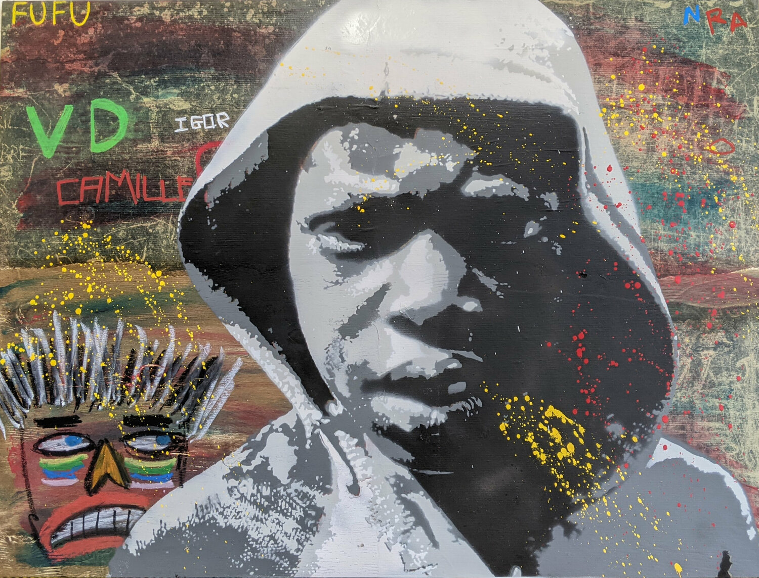 Boy by Eric Doisy (2021) : Painting Acrylic, Collage on Wood - Singulart