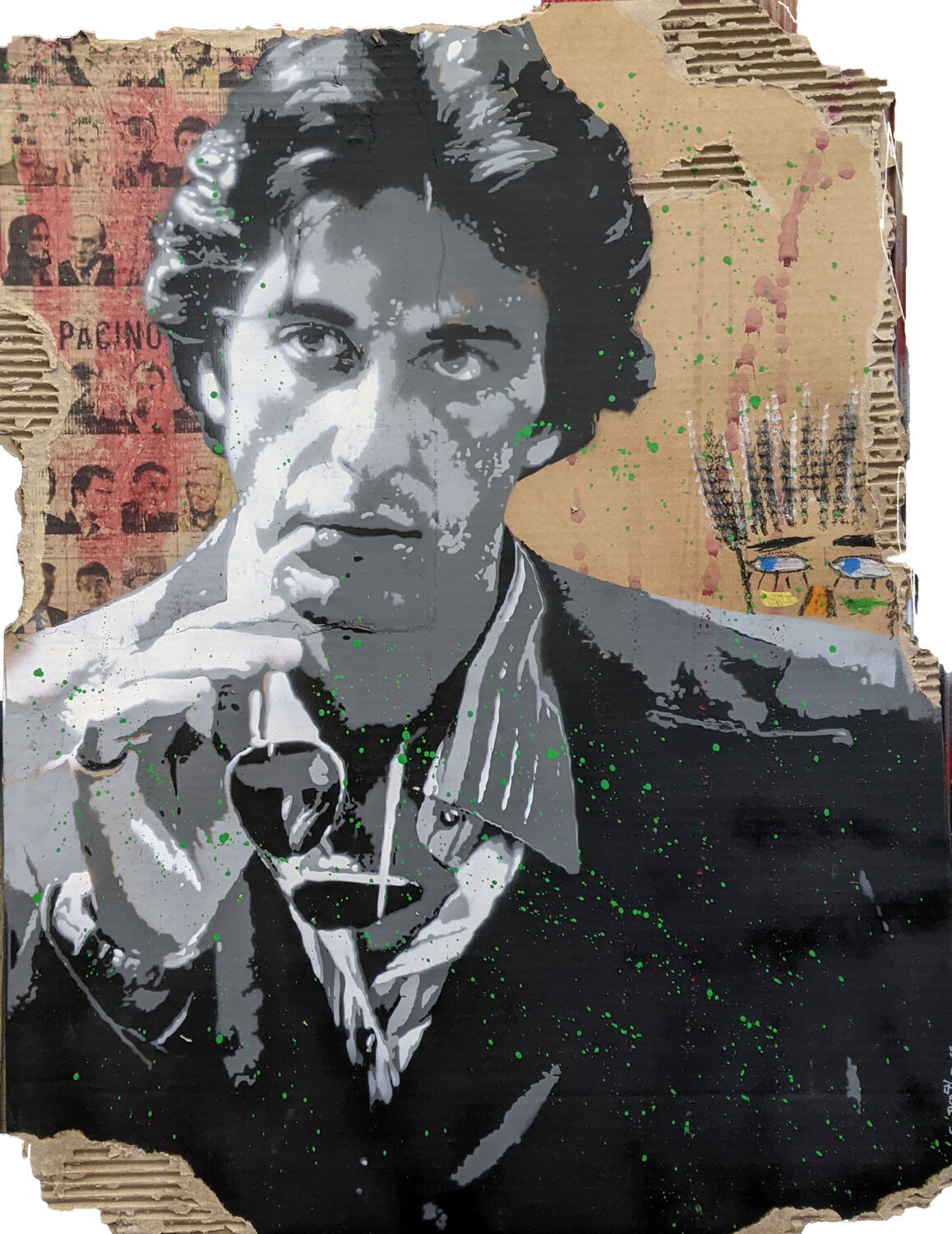 Al Pacino by Eric Doisy (2022) : Painting Acrylic, Collage on Cardboard ...