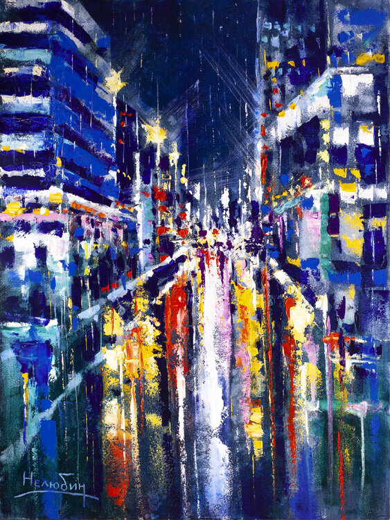 City Night Lights Abstract