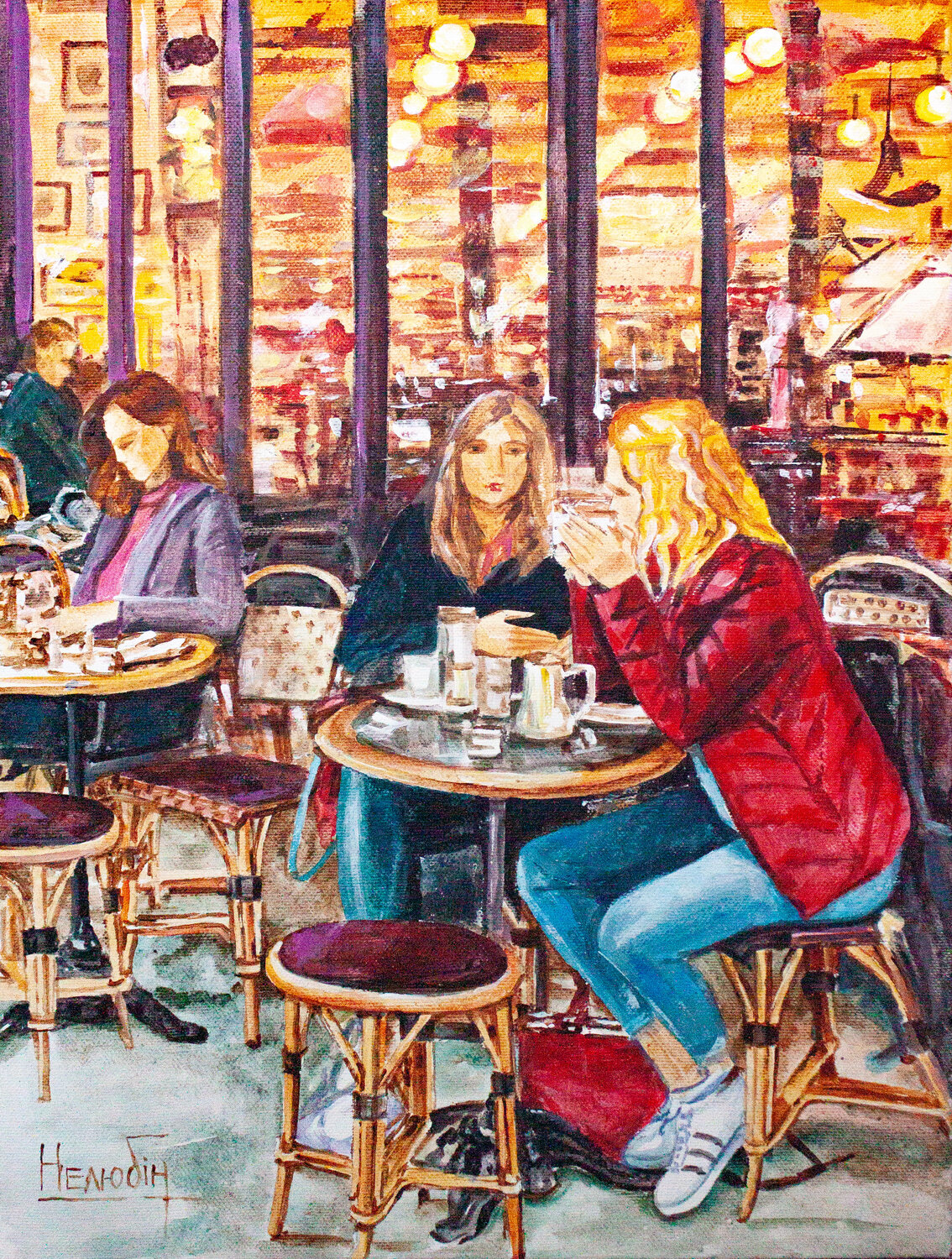 Famous Paris Cafe Painting