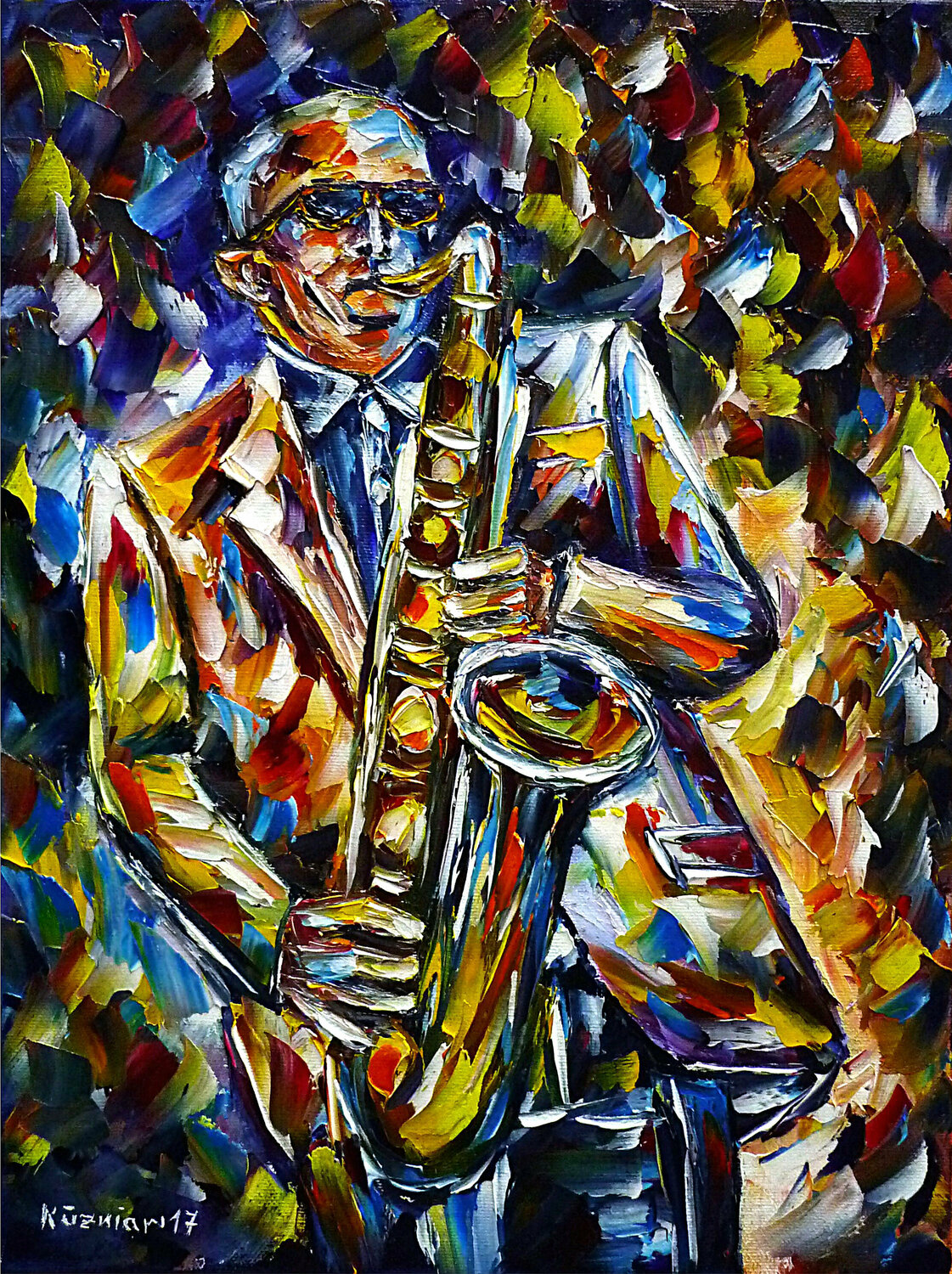 Abstract Saxophone Painting