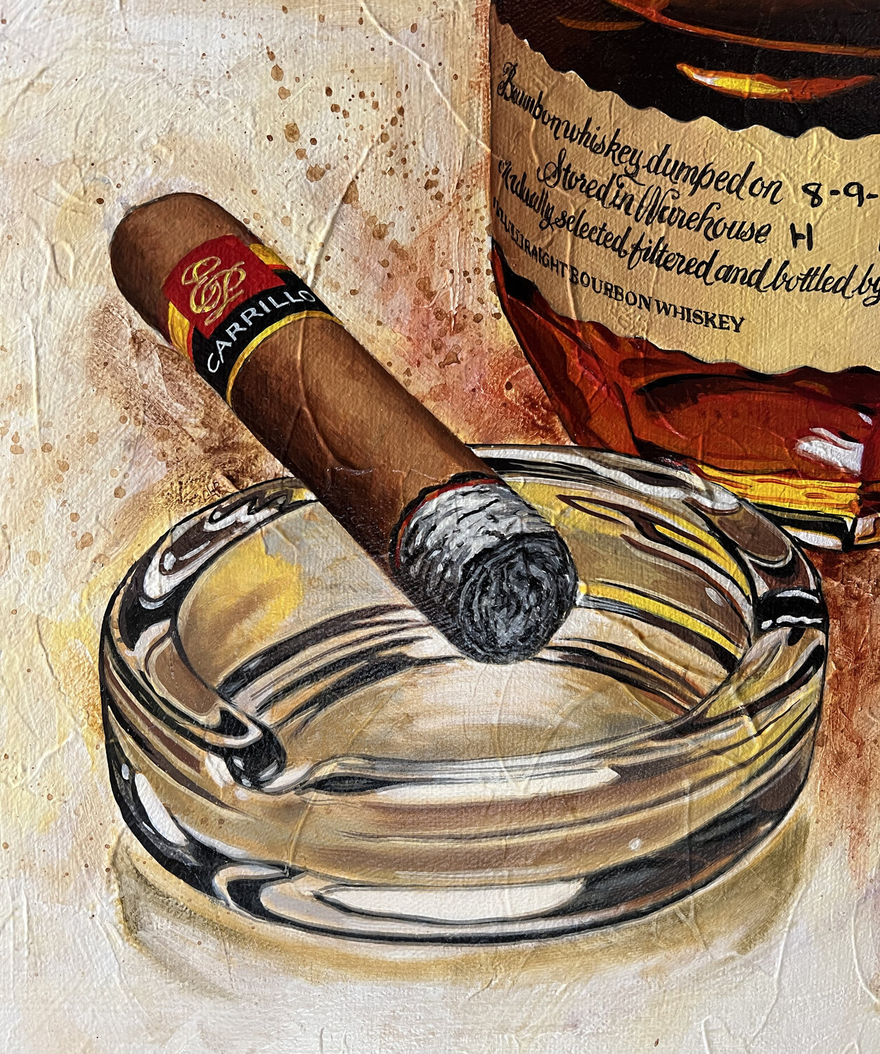 Blanton’s with Davidoff Cigar by Ian Greathead (2019) : Painting Oil on ...