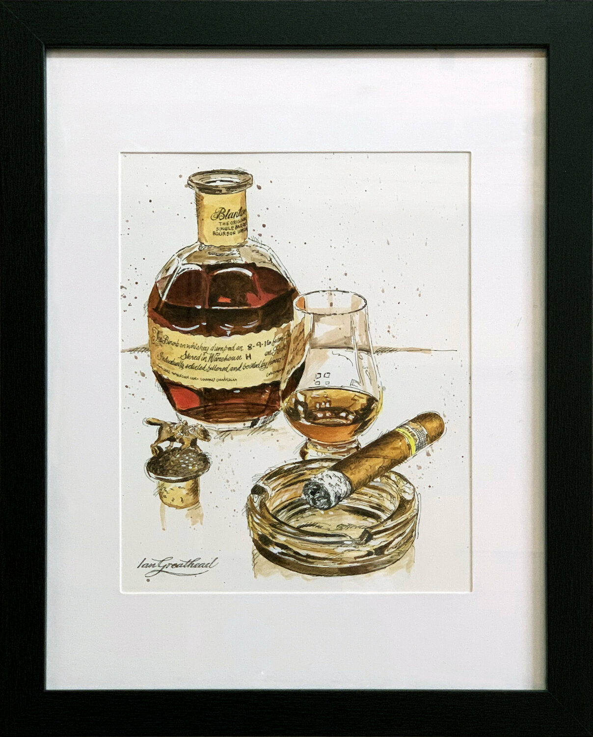 Blanton’s with Cohiba Cigar by Ian Greathead (2020) : Work on Paper ...