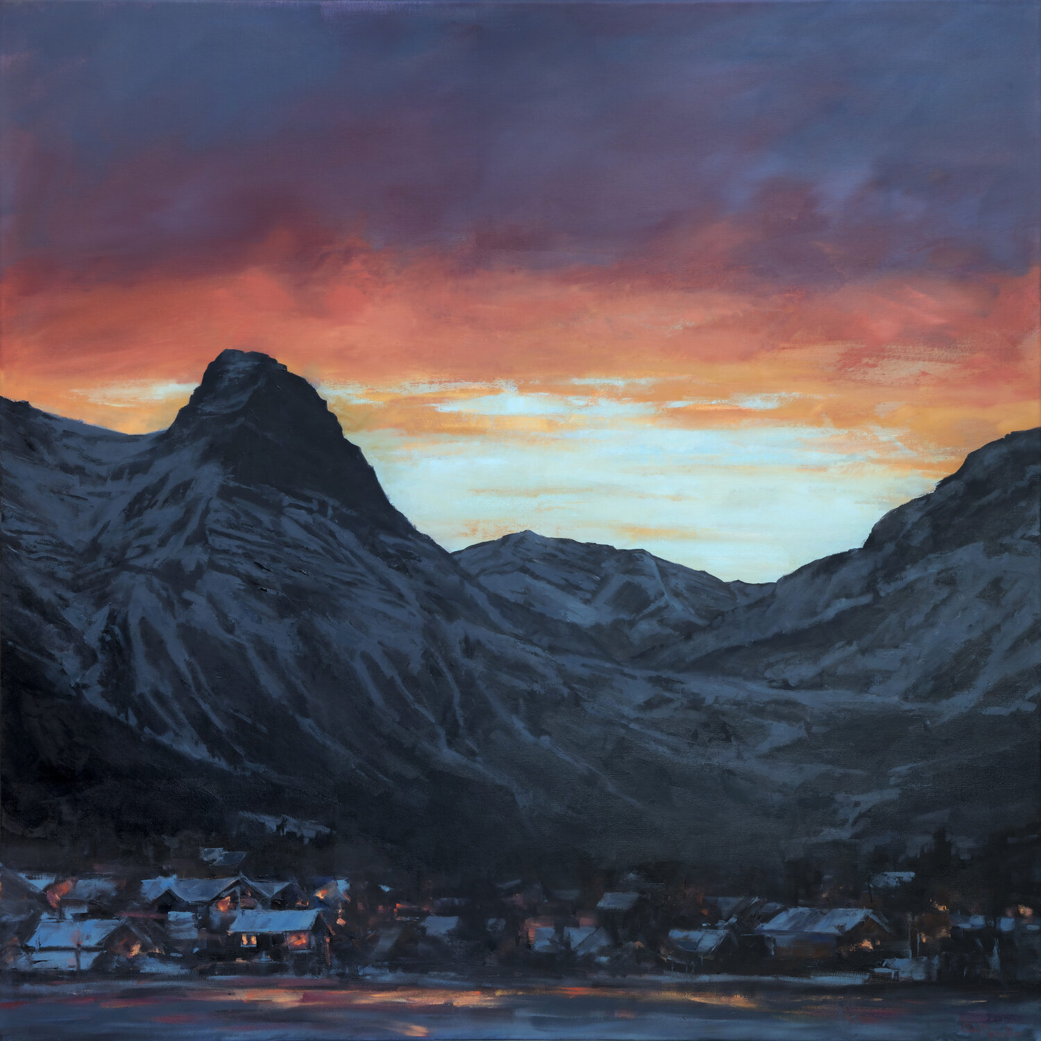 The Night's Embrace by Olga Rybalko (2023) : Painting Acrylic, Oil on ...