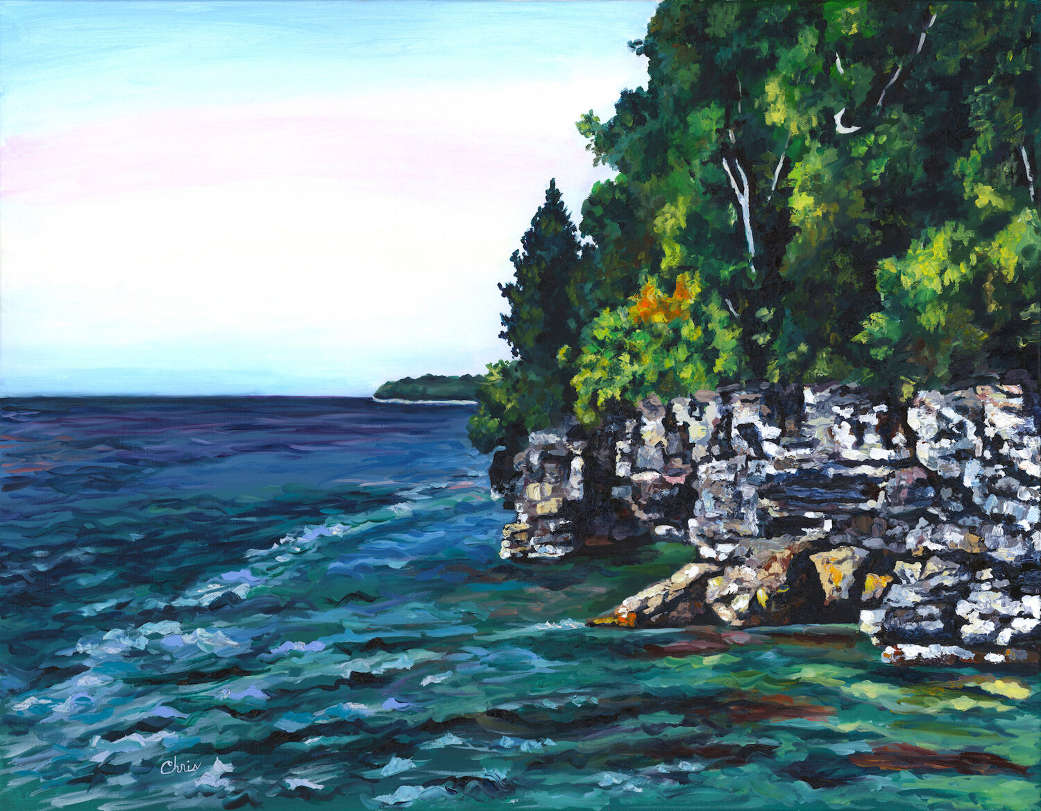Cave Point Park VI de Christina M Plichta (2024): Pintura Óleo en ...