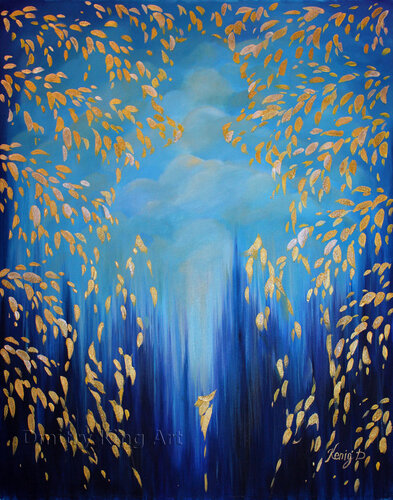 Golden Angel by Dmitry King (2019) : Painting Acrylic, Gold leaf on ...