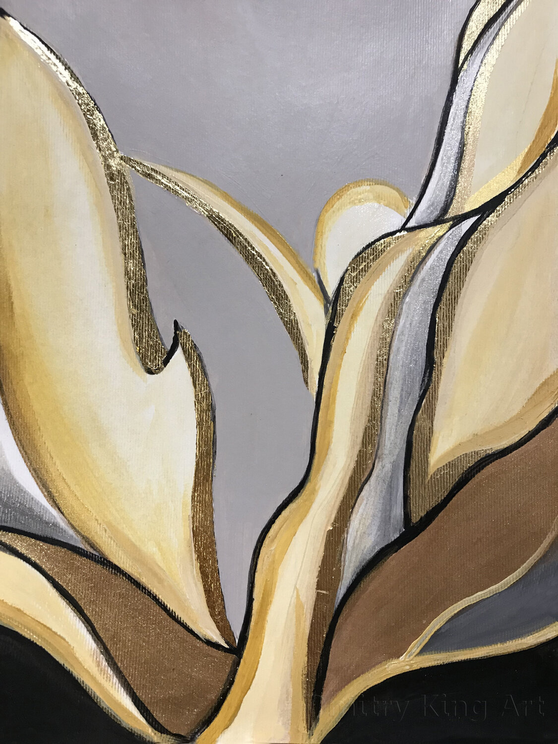 Golden Dream by Dmitry King (2024) : Painting Acrylic, Gold leaf on ...