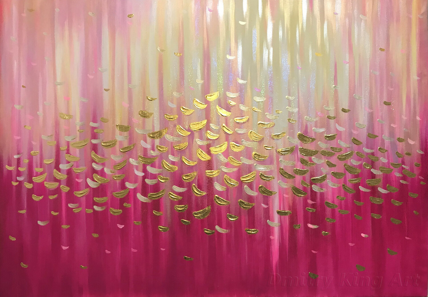 Pink Gold Sunrise by Dmitry King (2023) : Painting Acrylic, Oil on ...