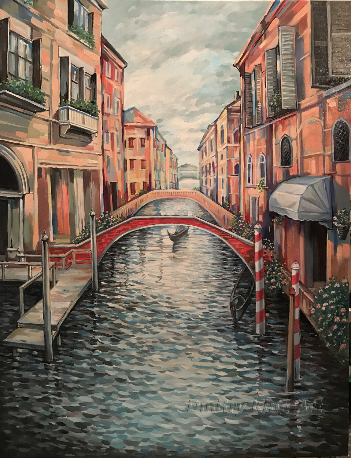 Venice waterway by Dmitry King (2023) : Painting Oil on Canvas - Singulart