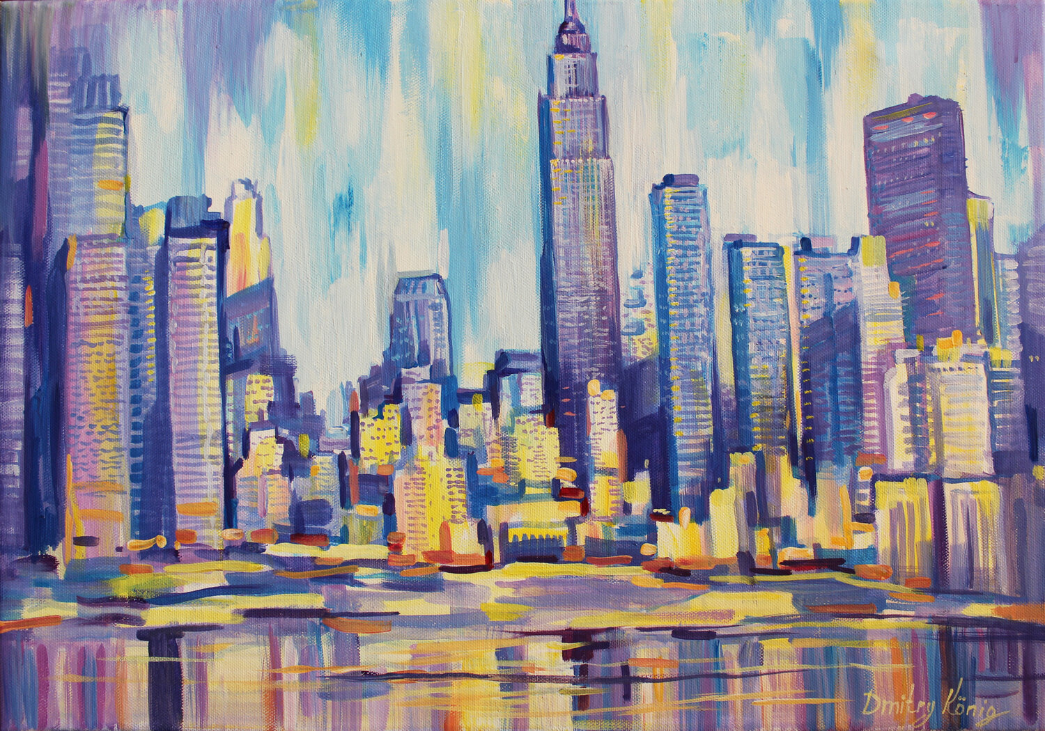 New York City evening by Dmitry King (2019) : Painting Oil on Canvas ...