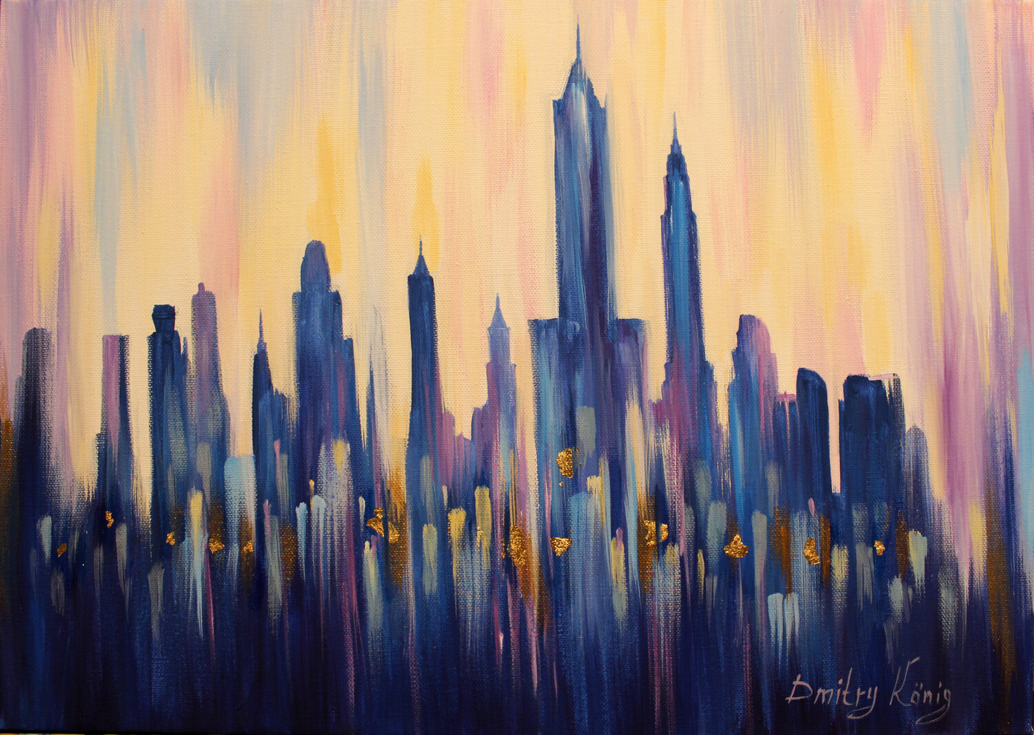 Brilliant Night in New York City by Dmitry King (2021) : Painting ...