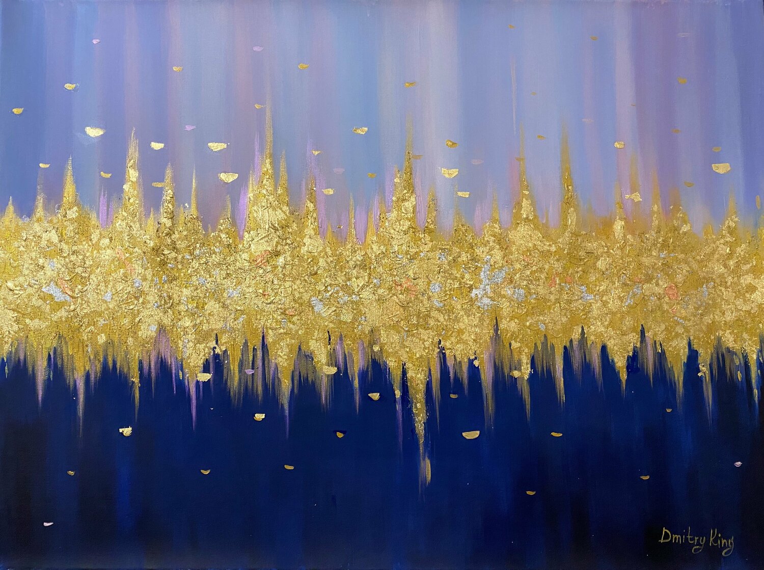 Golden Glow - Original Large Abstract Painting by Dmitry King (2020 ...