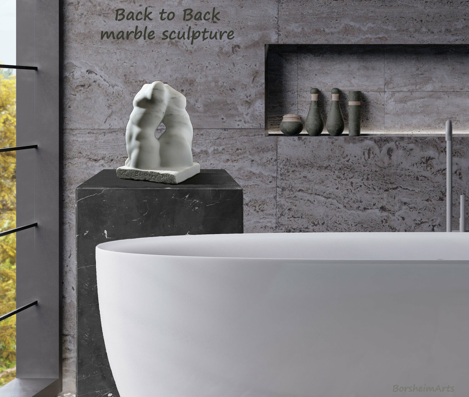 Back to Back ~ Marble Figure Torso Sculpture - Couple von Kelly ...