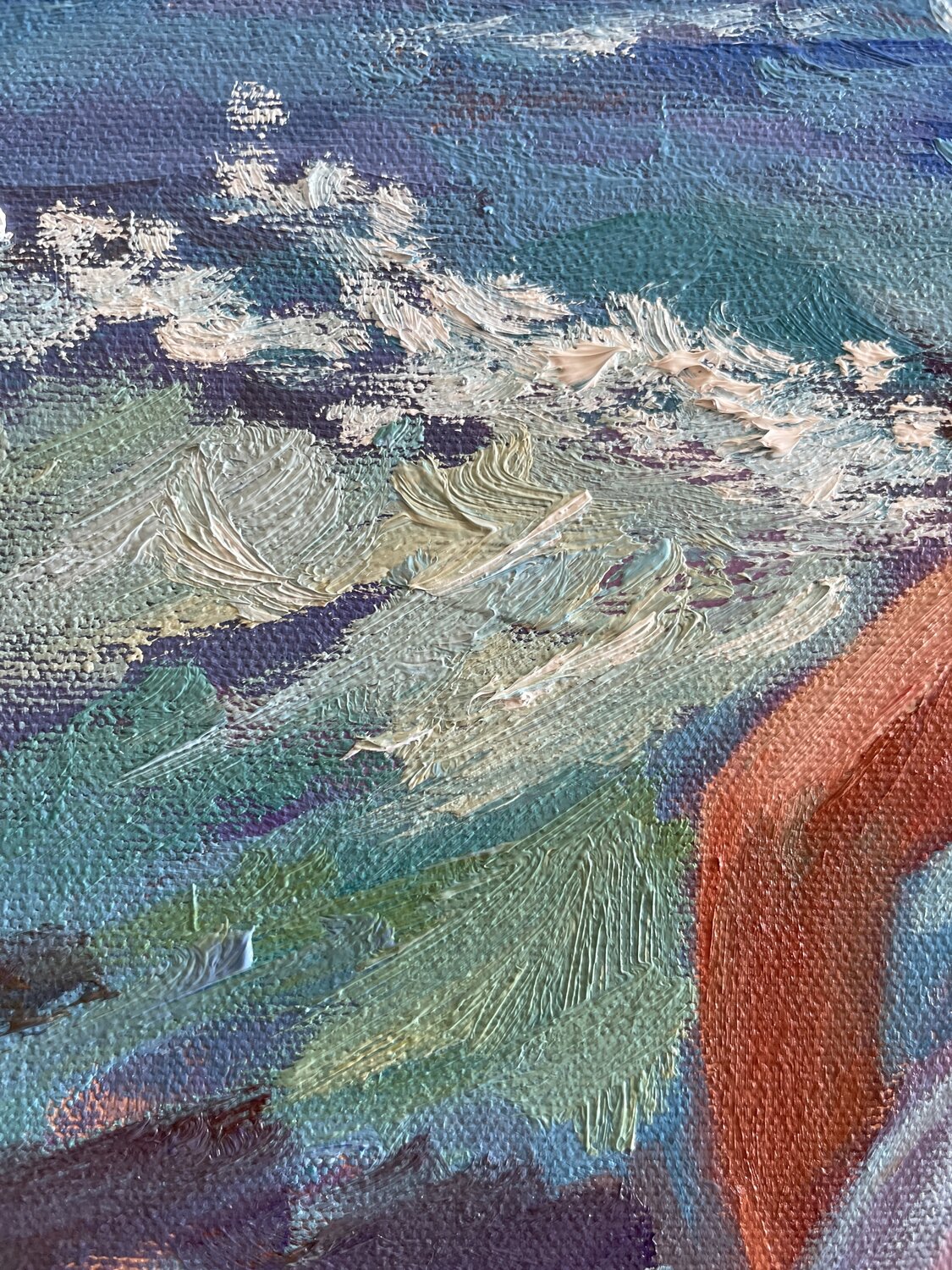 Chasing the Waves by Anna Reznikova (2022) : Painting Oil on Canvas ...