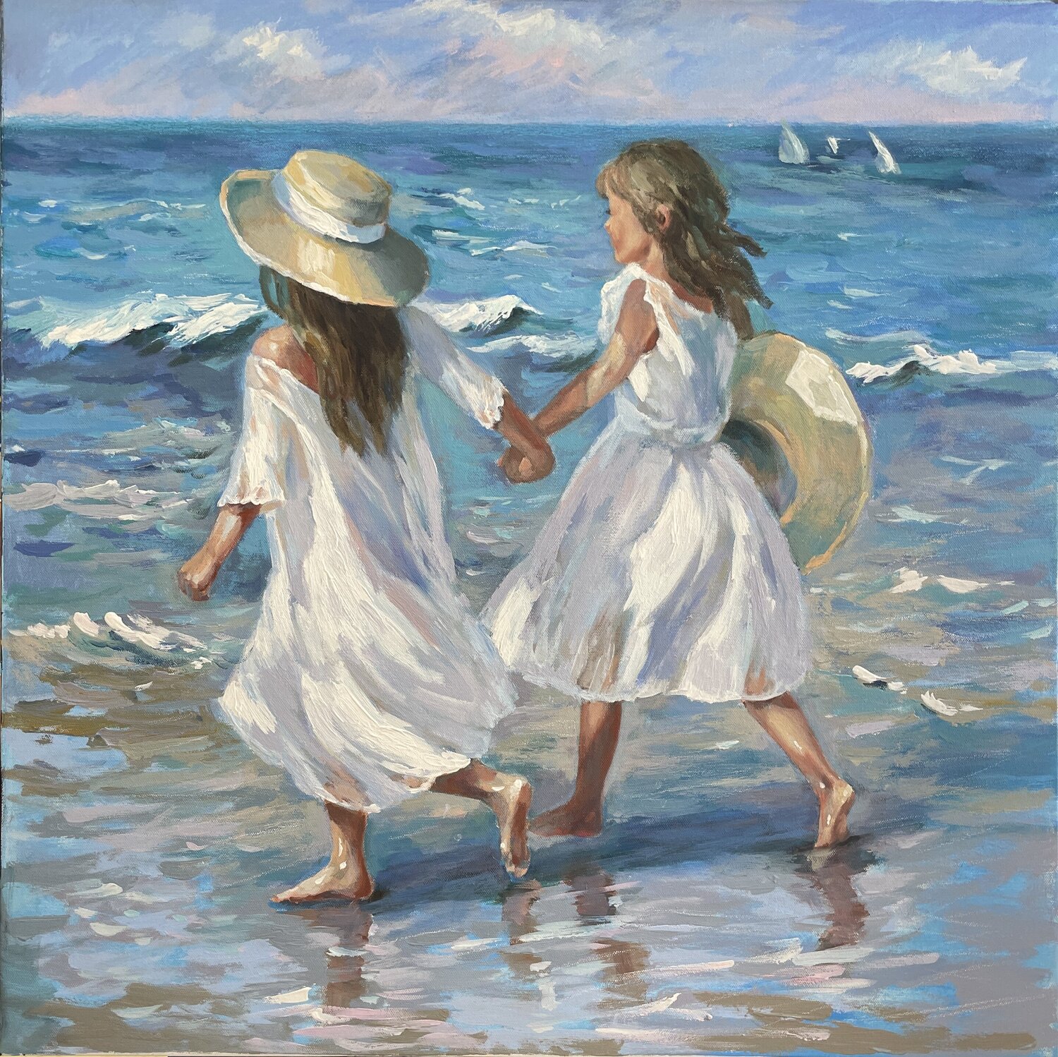 Childhood Memory by Anna Reznikova (2023) : Painting Acrylic on Canvas ...