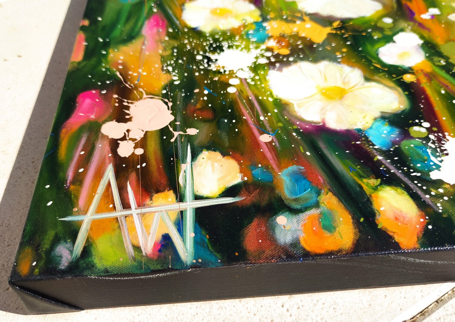 Lilac Fields - Large painting by Angie Wright (2024) : Painting Oil on Canvas - Singulart