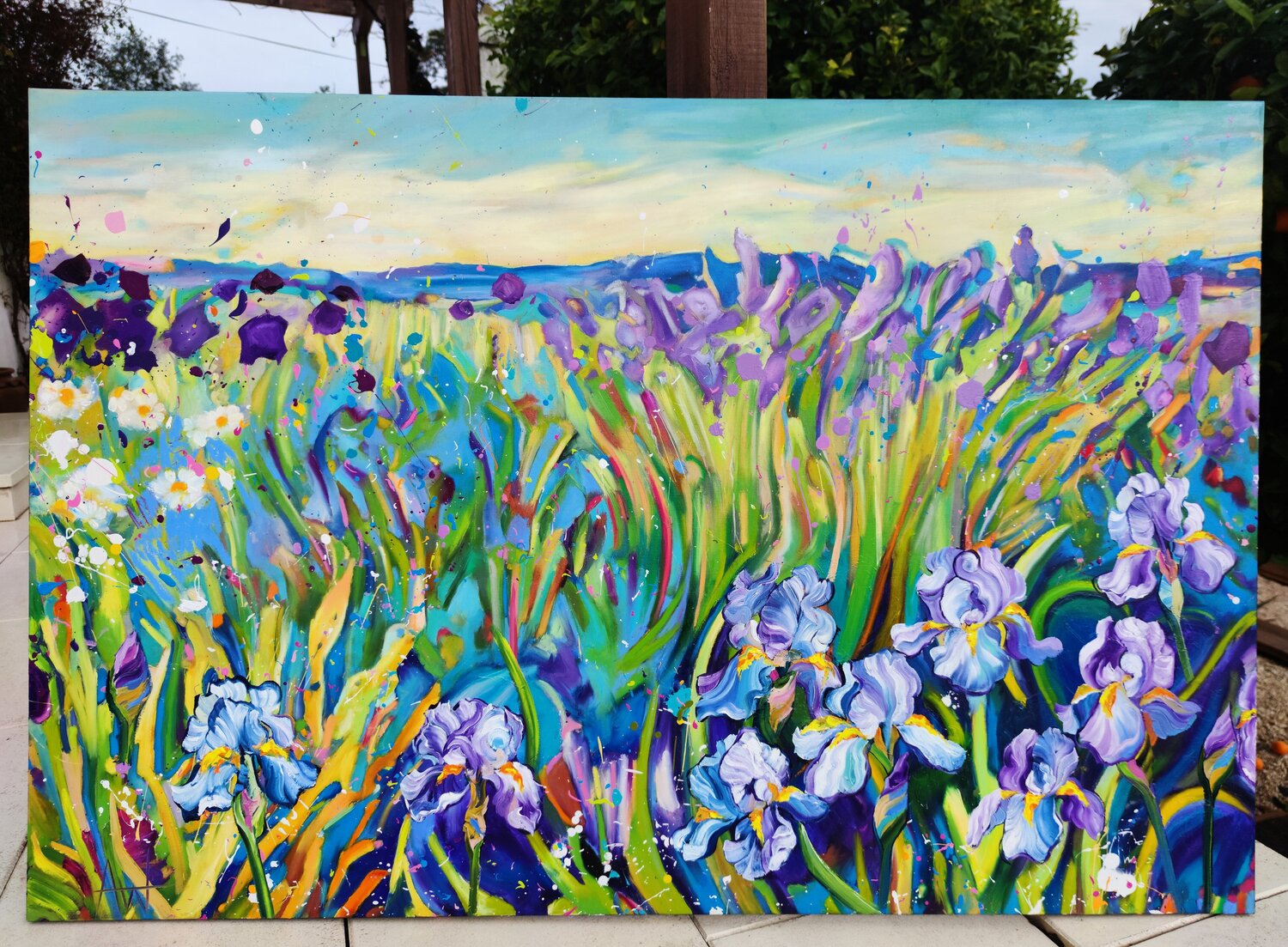 Iris Fields 2025 door Angie Wright (2025) : Schilderij Olie op Canvas - Singulart