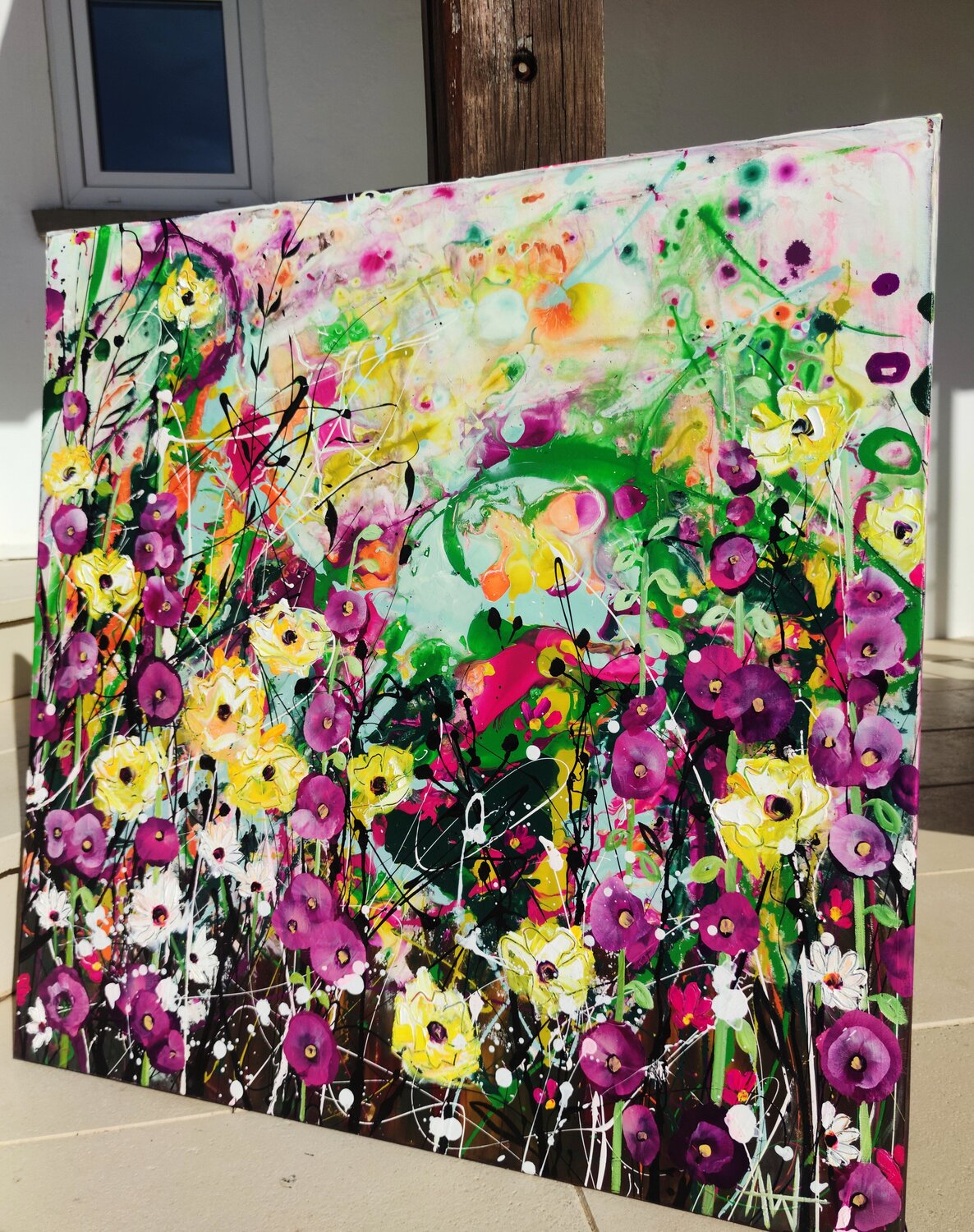Wildflower Pop - Abstract Floral Landscape Inspired by Jackson Pollock ...