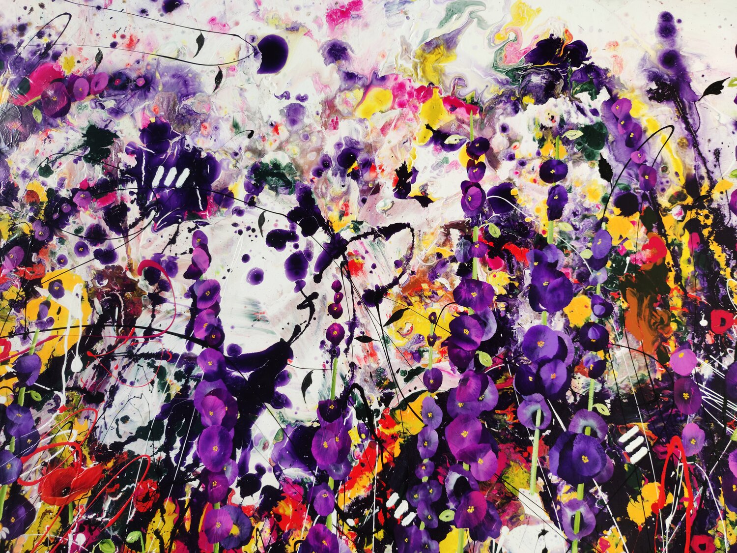 Indigo Entropy - A Jackson Pollock Love Affair von Angie Wright (2025): Malerei Acryl, Öl auf ...