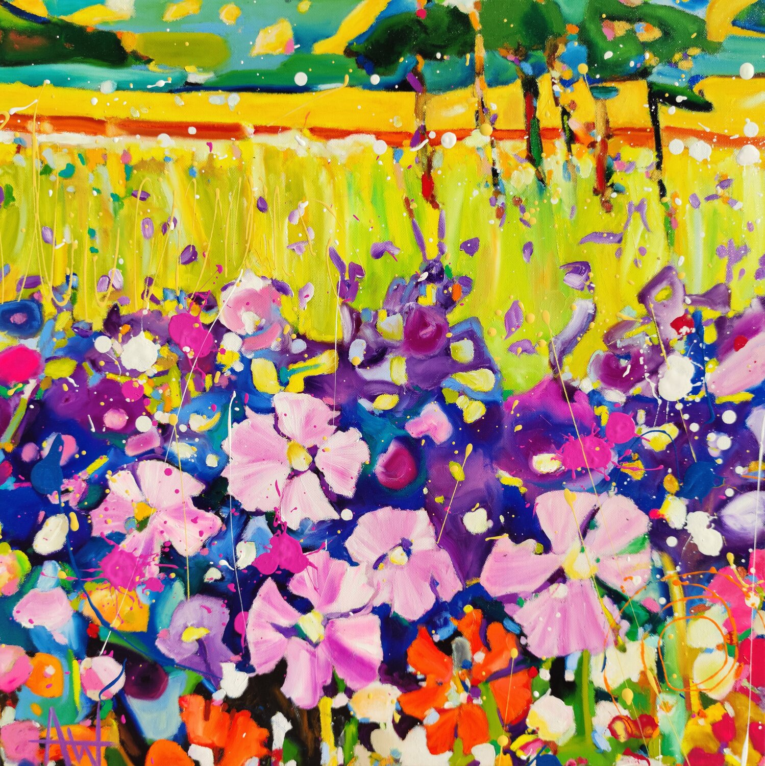 Indigo Summer by Angie Wright (2023) : Painting Oil on Canvas - Singulart