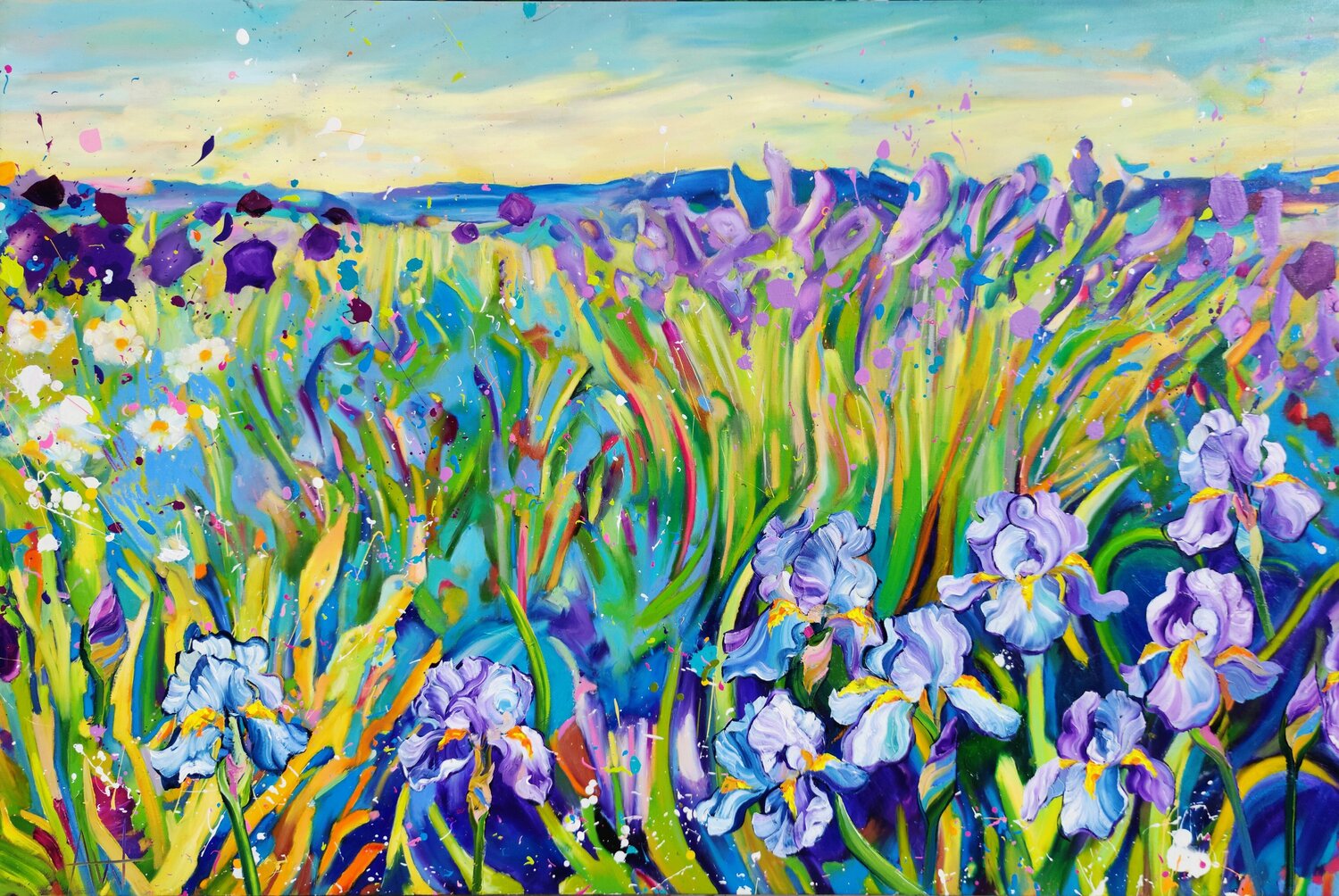 Iris Fields 2025 de Angie Wright (2025): Pintura Óleo en Lienzo - Singulart