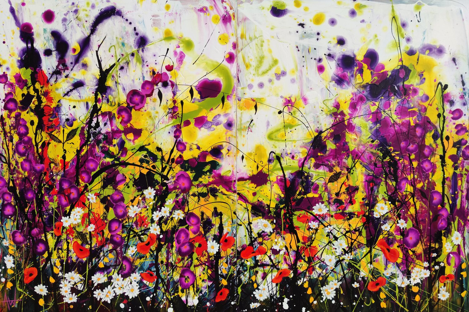 Violet Honeyday - A Jackson Pollock Love Affair by Angie Wright (2025) : Painting Acrylic, Oil ...