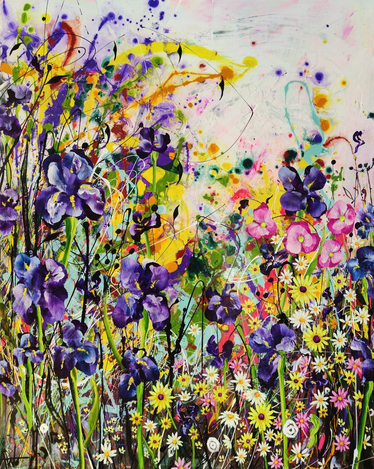 Sun-Struck Symphony de Angie Wright (2026) : Peinture Acrylique, Huile sur Toile - Singulart