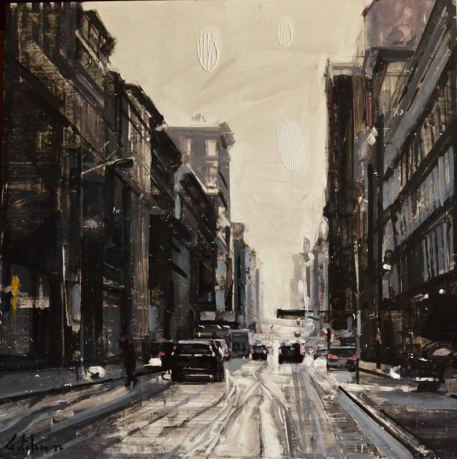 Nieve en New York City by Marco Ortolan (2022) : Painting Oil on Wood ...
